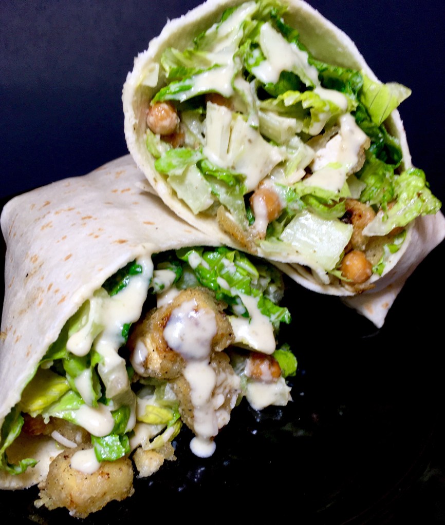 ‘Chicken’ Caesar Wrap (Vegan) – Midnight Munchies & More!